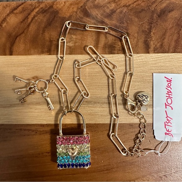 Betsey Johnson | Jewelry | Betsey Johnson Rainbow Multi Rainbow Lock ...